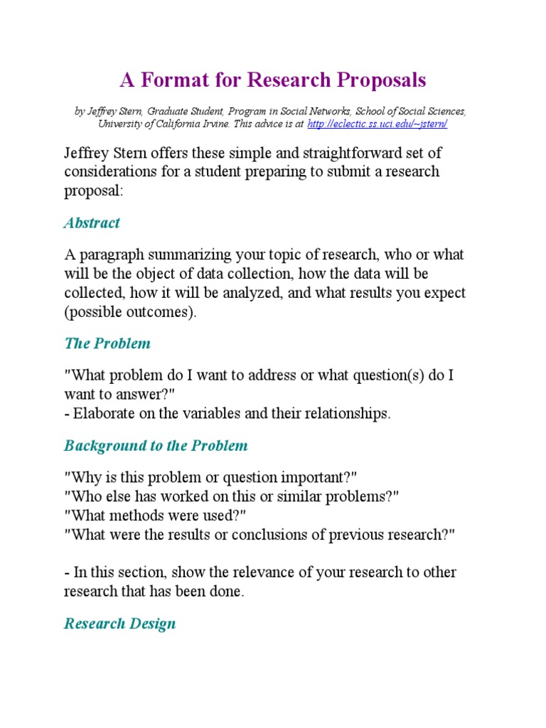 Research Proposal Format Guide | PDF