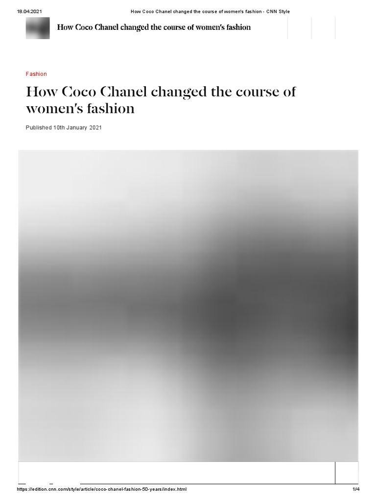 How Coco Chanel Changed The Course of Women's Fashion - CNN Style | PDF ...