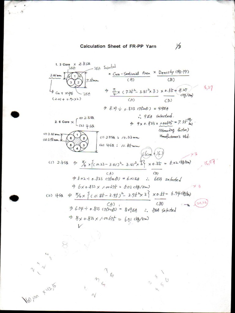 Calculation Sheet | PDF