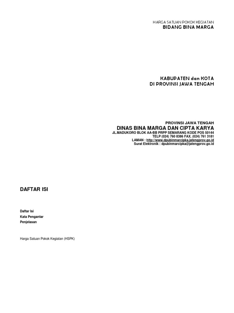 HSPK - Bina Marga 2020 | PDF