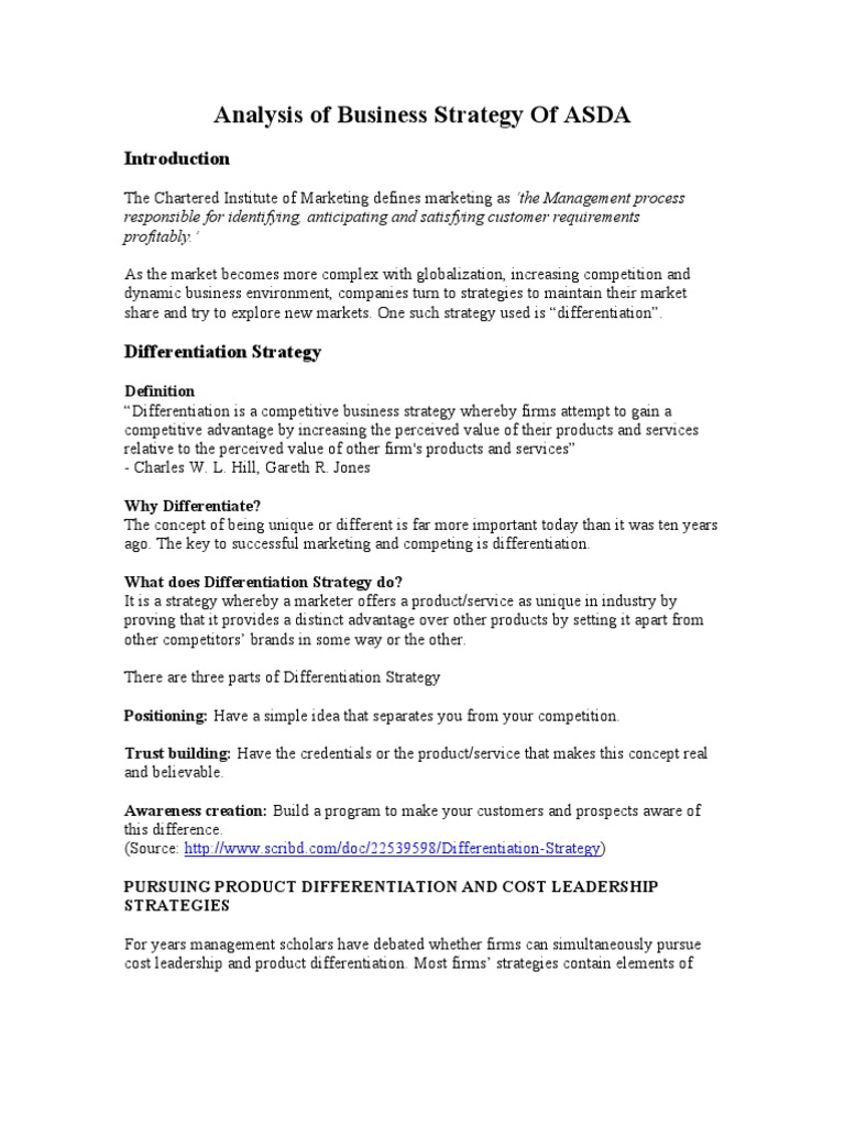 ASDA Report | PDF | Retail | Strategic Management