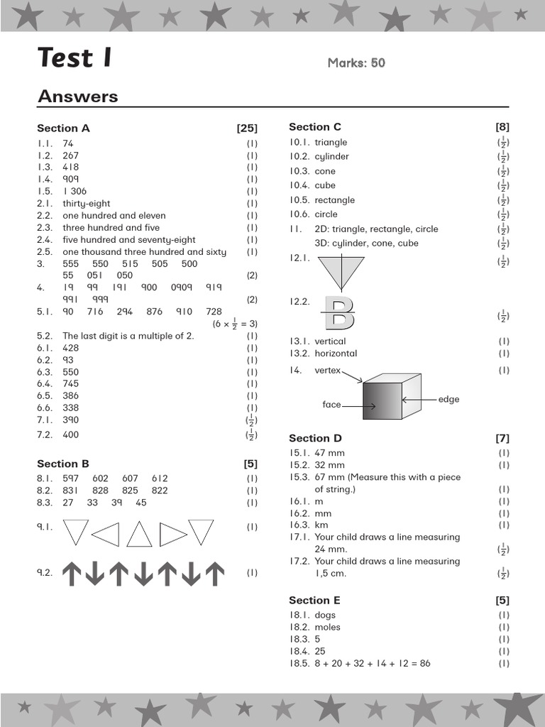Smart-Kids Maths Grade4 Practice Tests Answers | PDF | Rectangle | Triangle