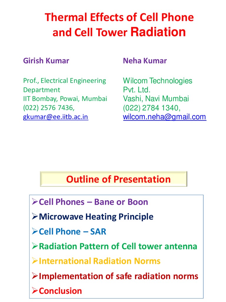 Thermal Effects of Cell Phone and Cell Tower Radiation | PDF ...