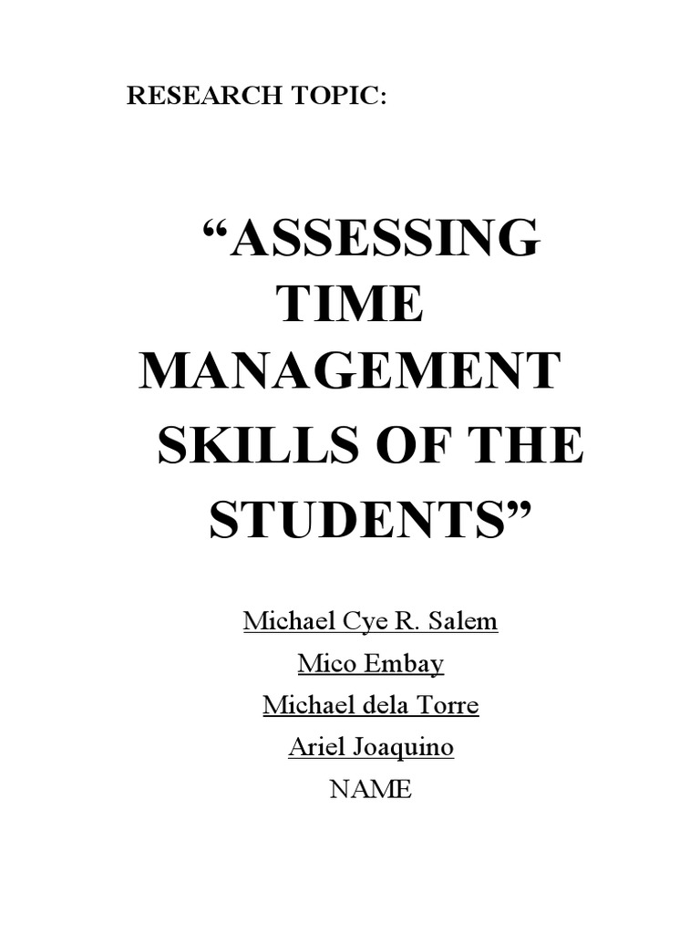 Time Management Research Paper | PDF | Survey Methodology | Time Management
