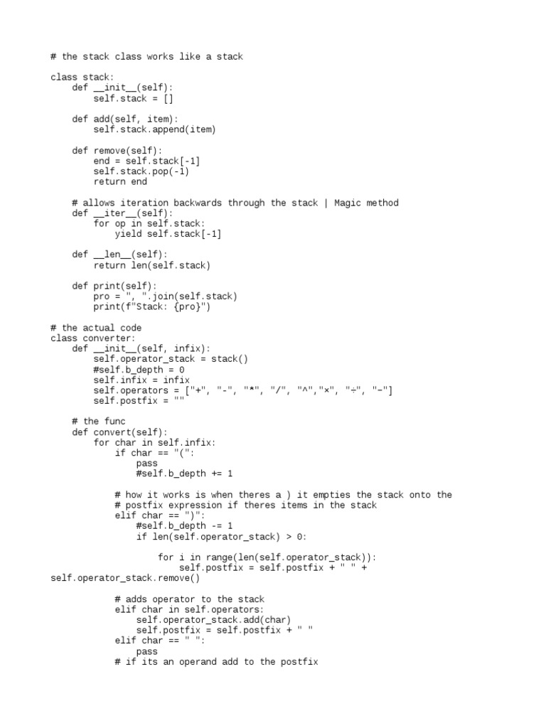 Infix To Postfix Programmed in Python | PDF | Computers | Technology & Engineering