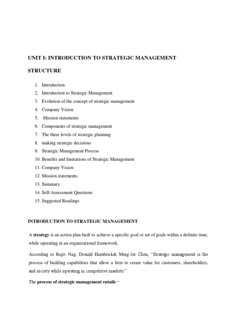 Introduction to Strategic Management | PDF | Strategic Management | Goal