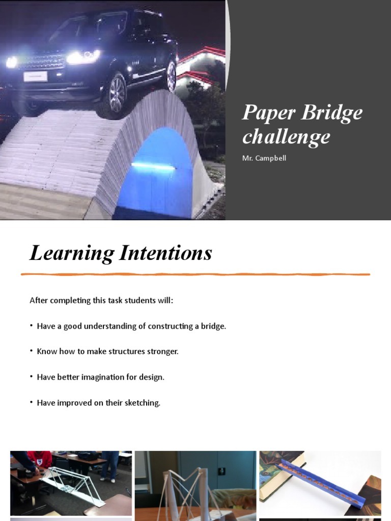 Paper Bridge Building Challenge Guide | PDF | Home & Garden