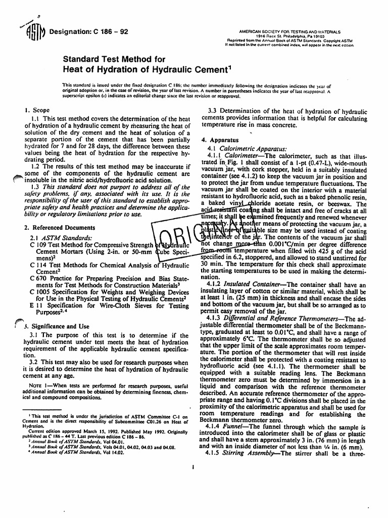 Astm C186 - 92 | PDF