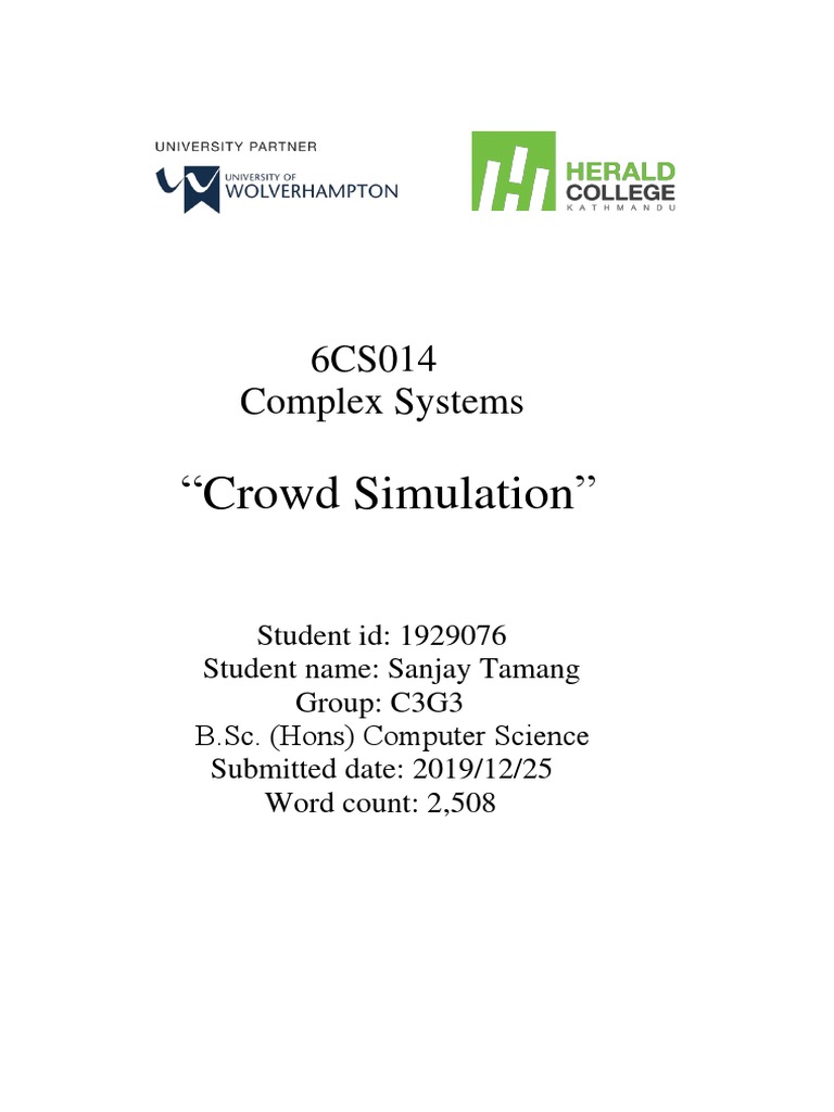 Sanjay Tamang - 1929076 - Crowd Simulation | PDF | Simulation | 3 D Computer Graphics