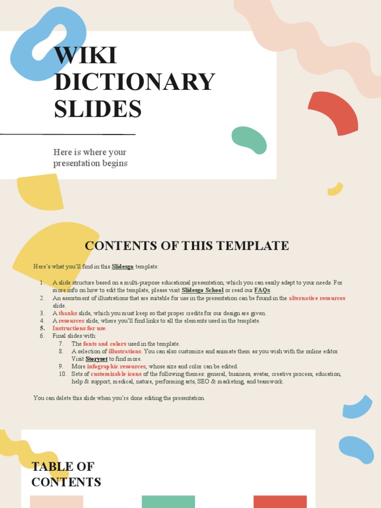 Wiki Dictionary Slides by Slidesgo | PDF | Planets | Solar System