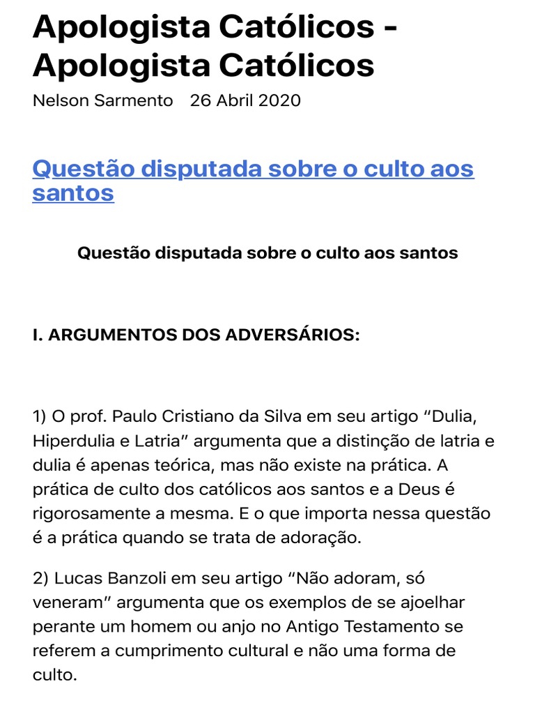 Apologista Católicos - Apologista Católicos | PDF | Santo | Jesus