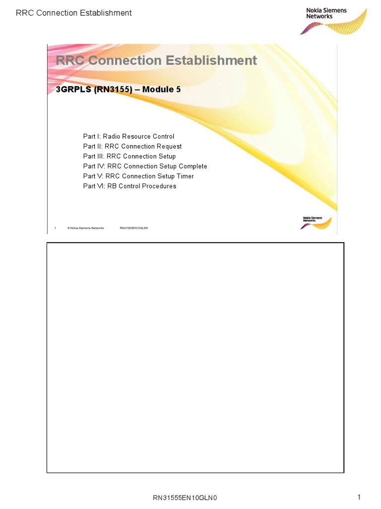 05 - 05 - RN31555EN10GLA0 - RRC Connection Establishment | PDF | High Speed Packet Access ...