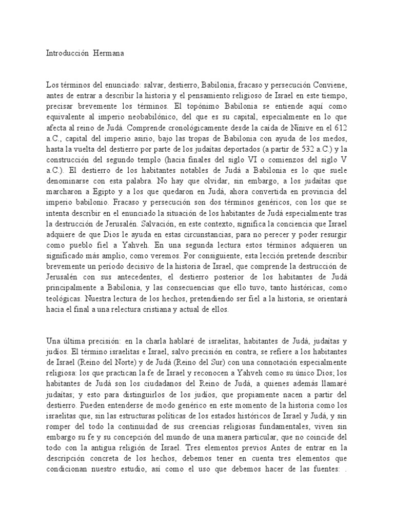 Destierro de Babilonia | PDF | Nabucodonosor Ii | Judios