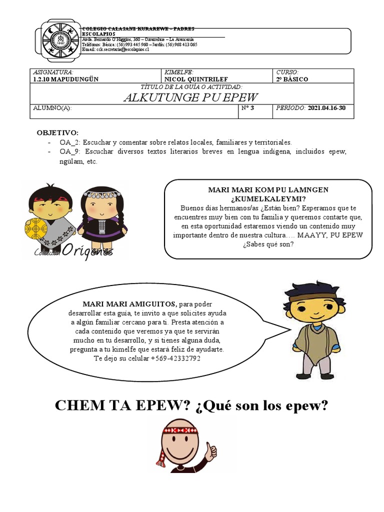 Epew Mapuche para Niños en 2° Básico | PDF | Chile