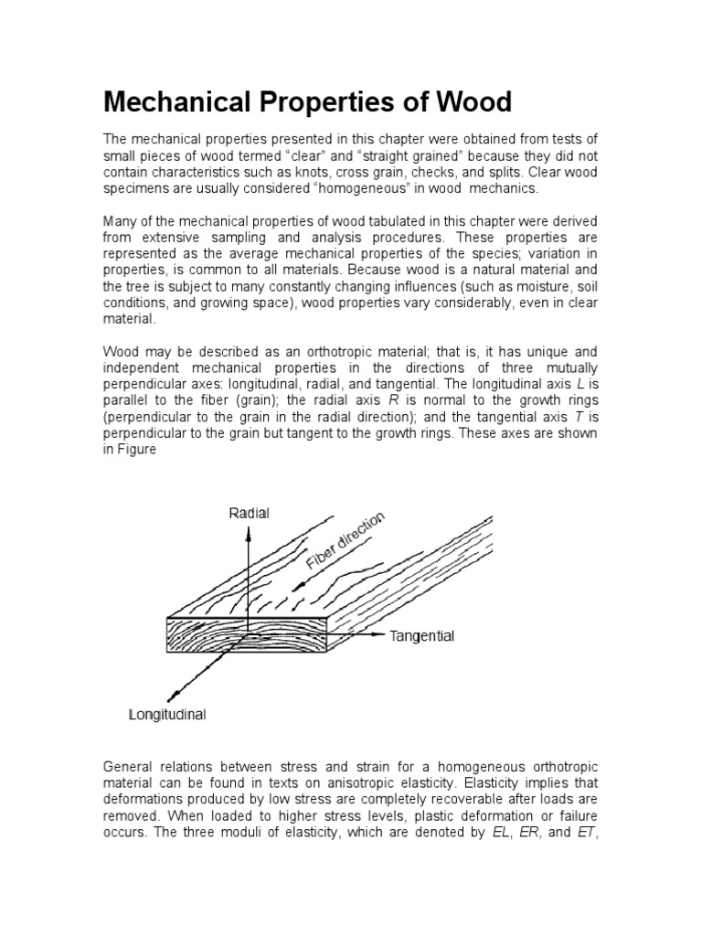 Mechanical Properties of Wood | PDF | Strength Of Materials | Wood