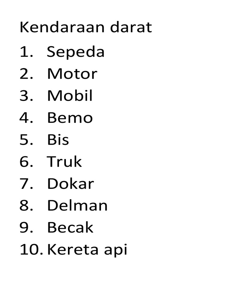 Gambar Kendaraan Darat Pdf