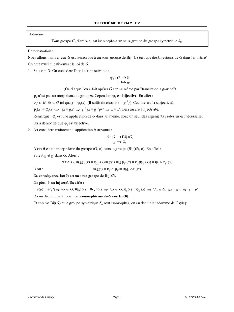 Théoréme de Cayley | PDF