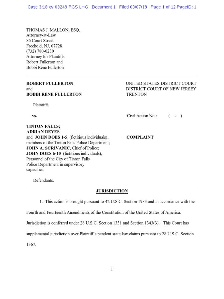 Adrian Reyes Complaint | PDF | Damages | Search And Seizure