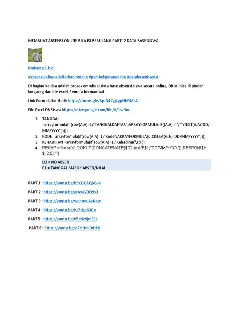 Absensi Online: Database Siswa | PDF