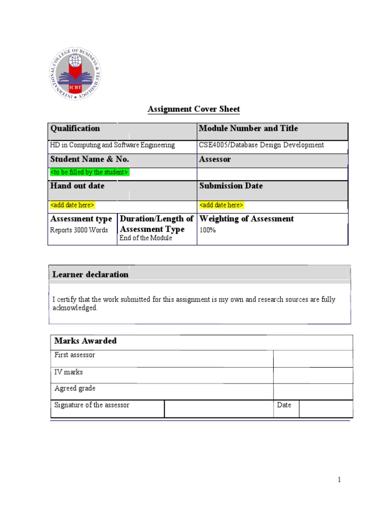 Database Design Documentation for New Life Academy Private Limited ...
