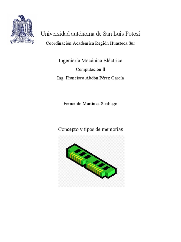 Tipos de Memoria en Informática | PDF | Almacenamiento de datos de la ...