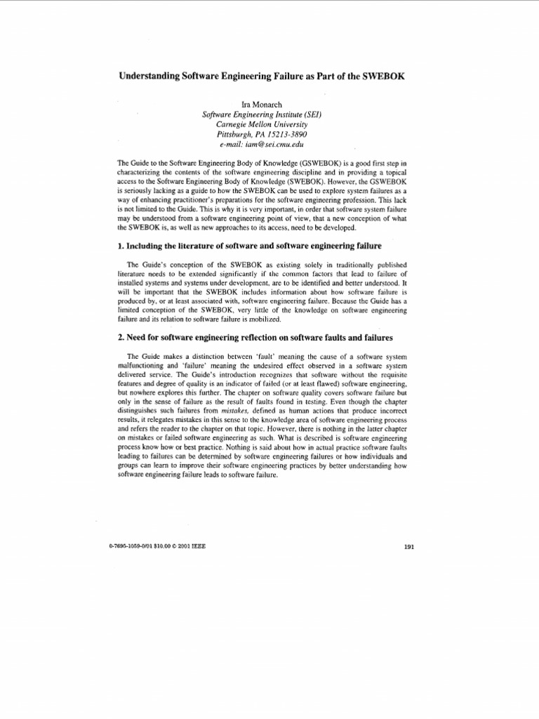 Understanding Software Engineering Failures | PDF | Software ...