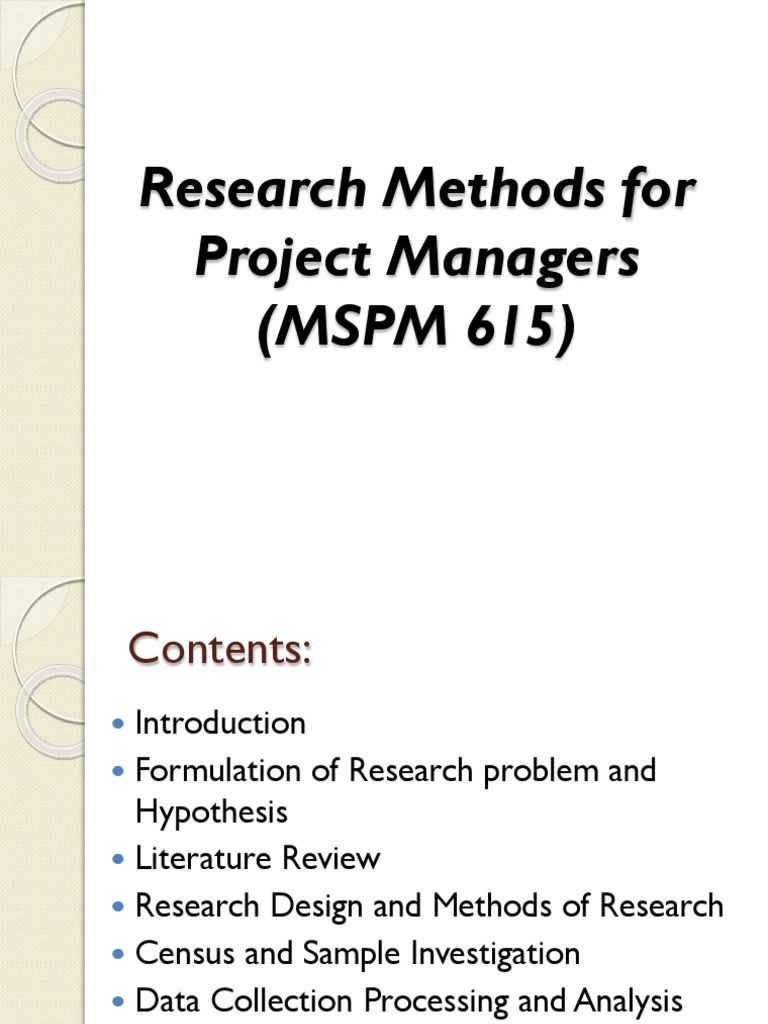 Research Method For Project Managers | PDF | Hypothesis | Scientific Method