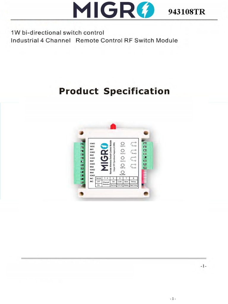 SK108 1W 4 Channels Wireless Remote Switch Control Module V3.2 | PDF ...
