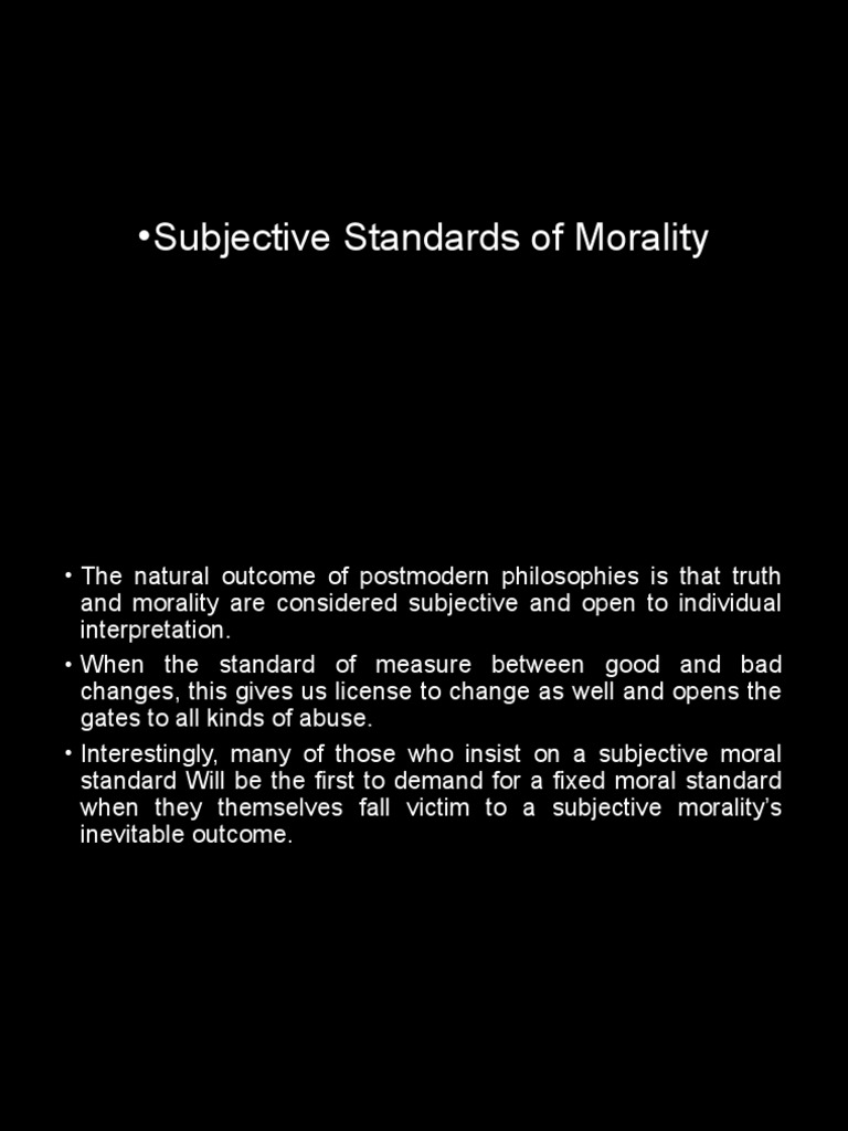 Subjective Standards of Morality | Download Free PDF | Morality ...