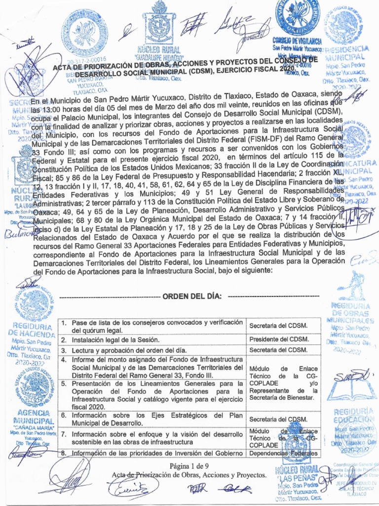 Acta de Priorizacion de Obras de San Pedro Martir Yucuxaco | PDF