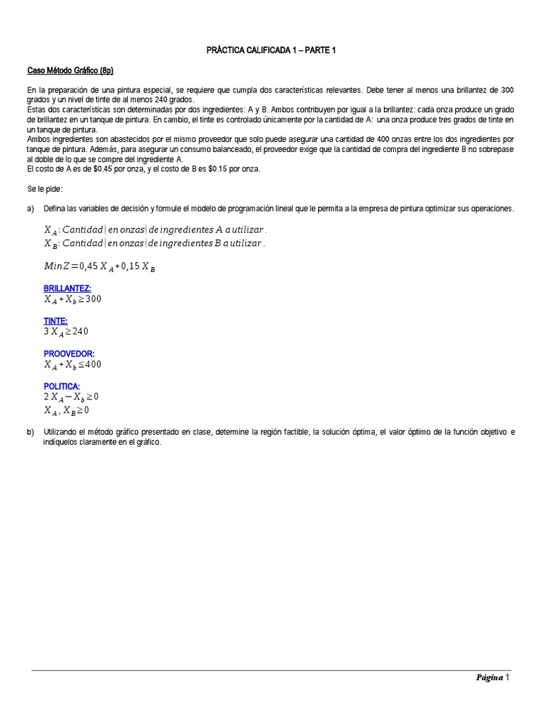 PC1 Grupal | PDF | Programación lineal | Business