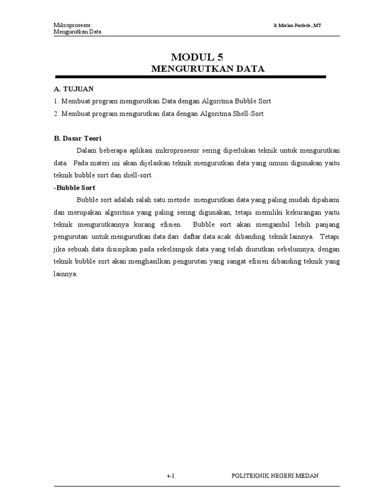 Percobaan Mengurutkan Data | PDF
