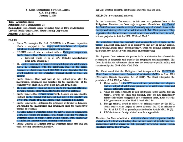 Lex Loci Contractus. The Contract in This Case Was Perfected Here in ...