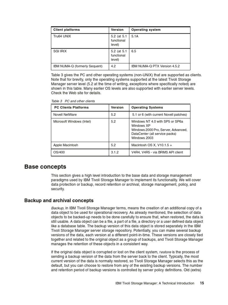 TSM Base Concepts | PDF | Backup | Computer Data Storage