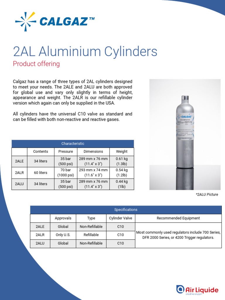 2AL Aluminium Cylinders: Product Offering | PDF | Mechanical ...