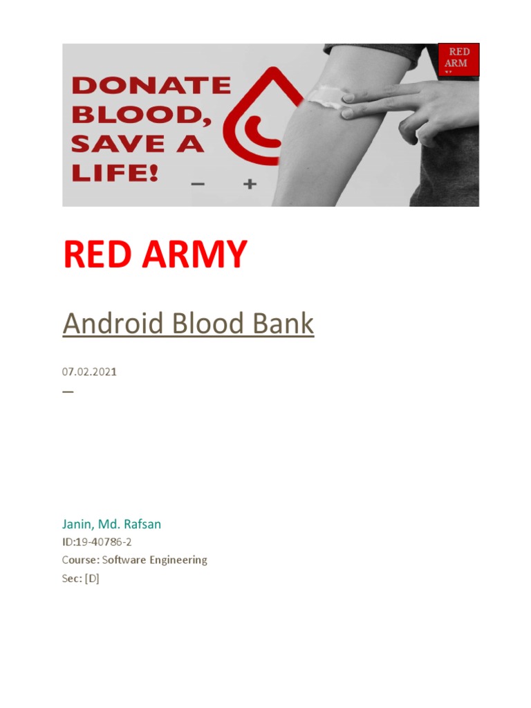Red Army: Android Blood Bank | PDF | Blood Donation | User (Computing)