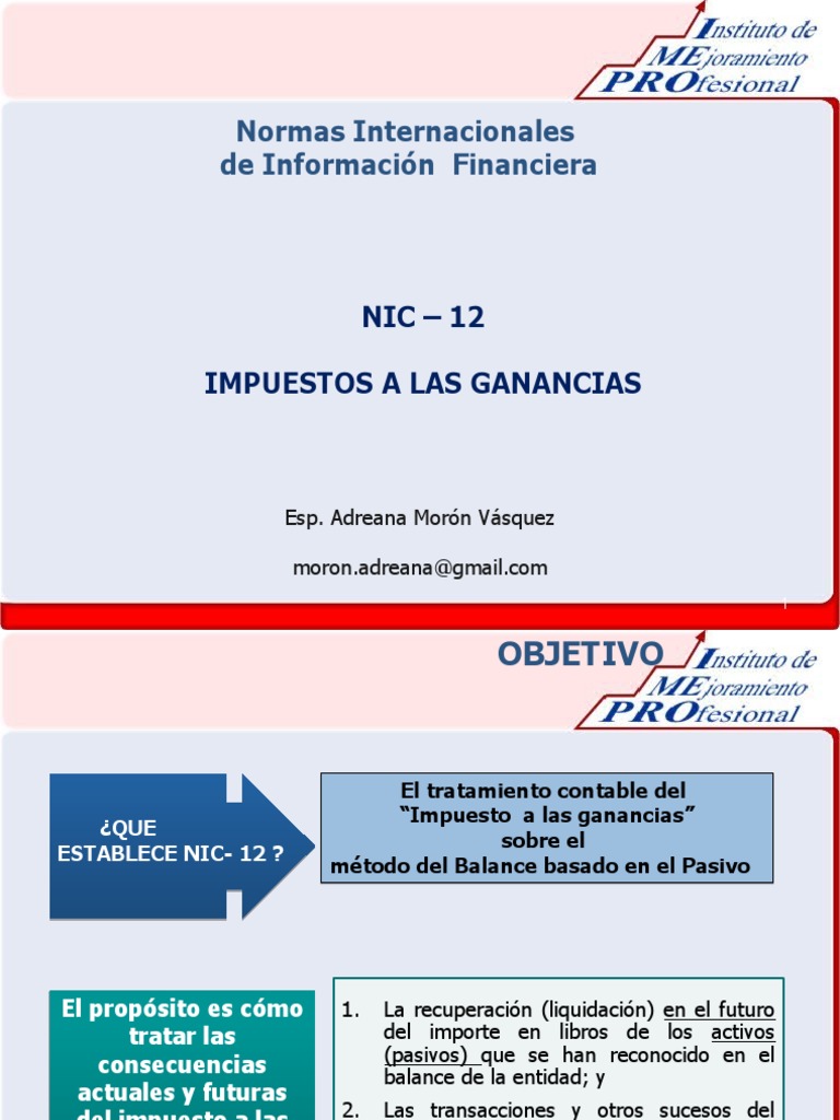 NIC-12: Impuestos a las Ganancias | PDF | Contabilidad | Beneficio ...