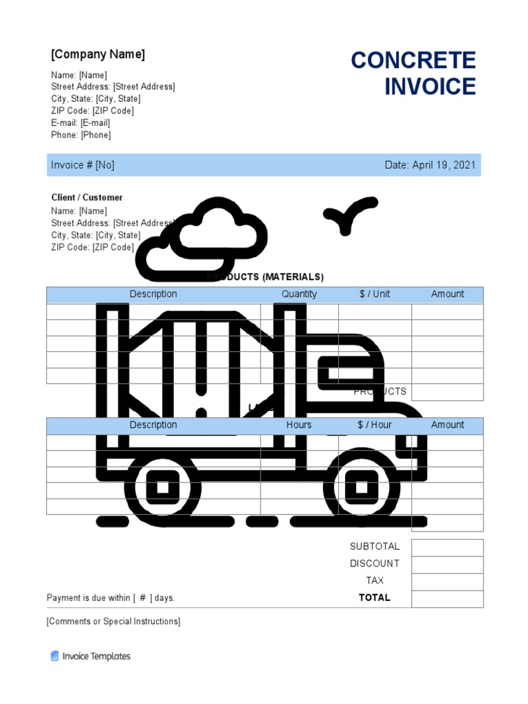 Concrete Invoice Template Sample | PDF | Business | Finance & Money ...