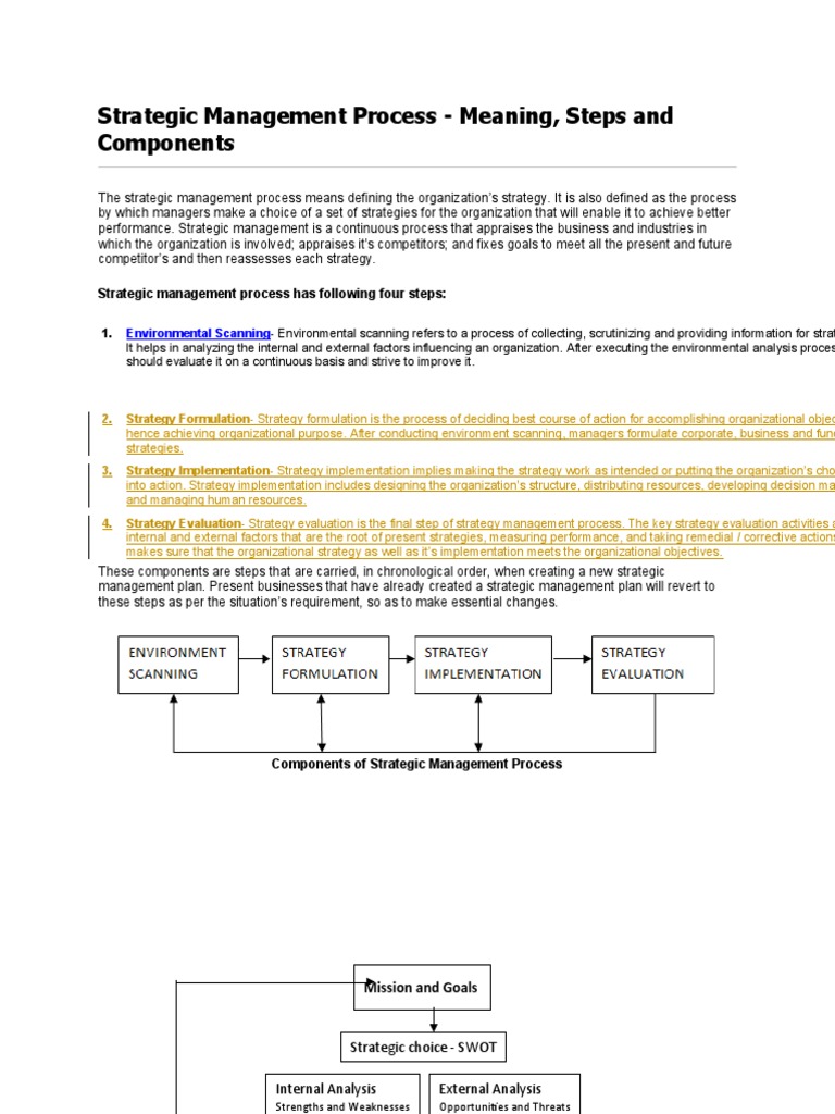 Strategic Management Process | PDF | Strategic Management | Swot Analysis