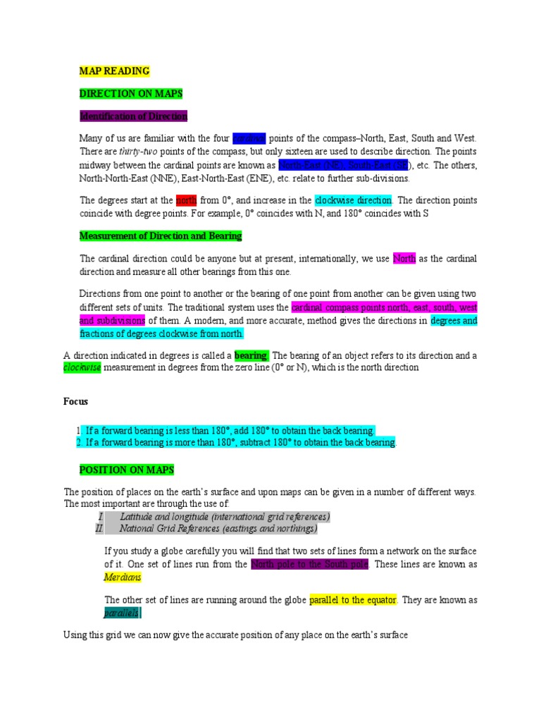 Map Reading 1 | PDF | Longitude | Latitude