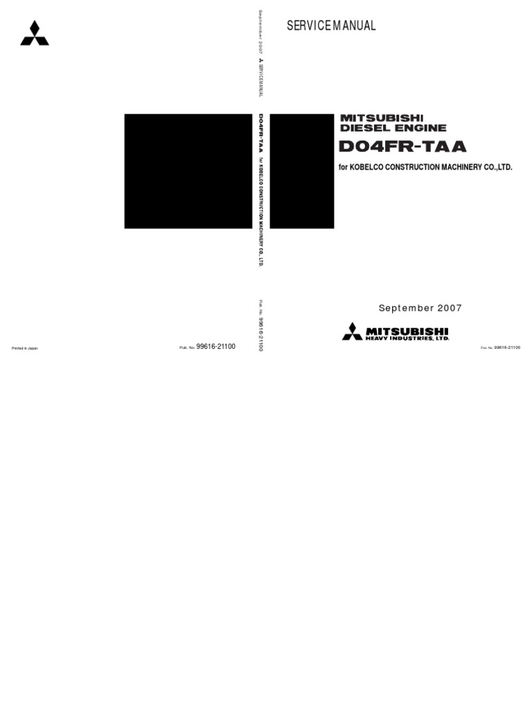 Mitsubishi Diesel Engine Service Manual | PDF | Internal Combustion ...