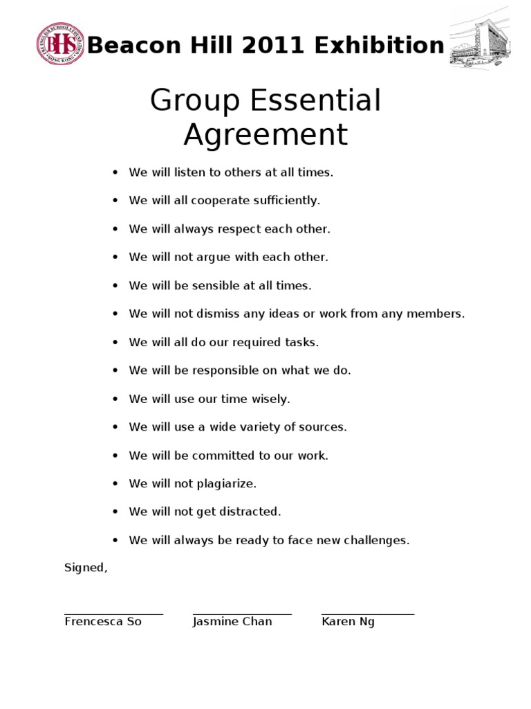 Group Essential Agreement | PDF | Self-Improvement
