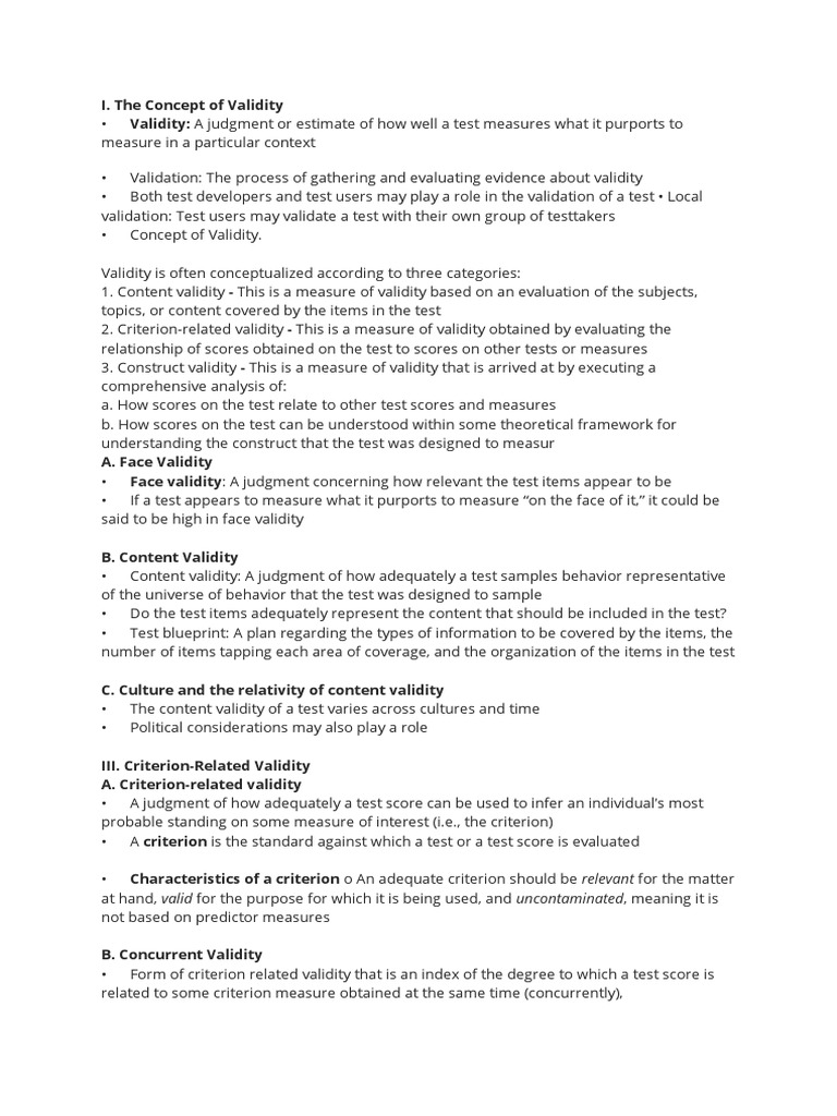 Psychological Assessment - Validity | PDF | Validity (Statistics ...