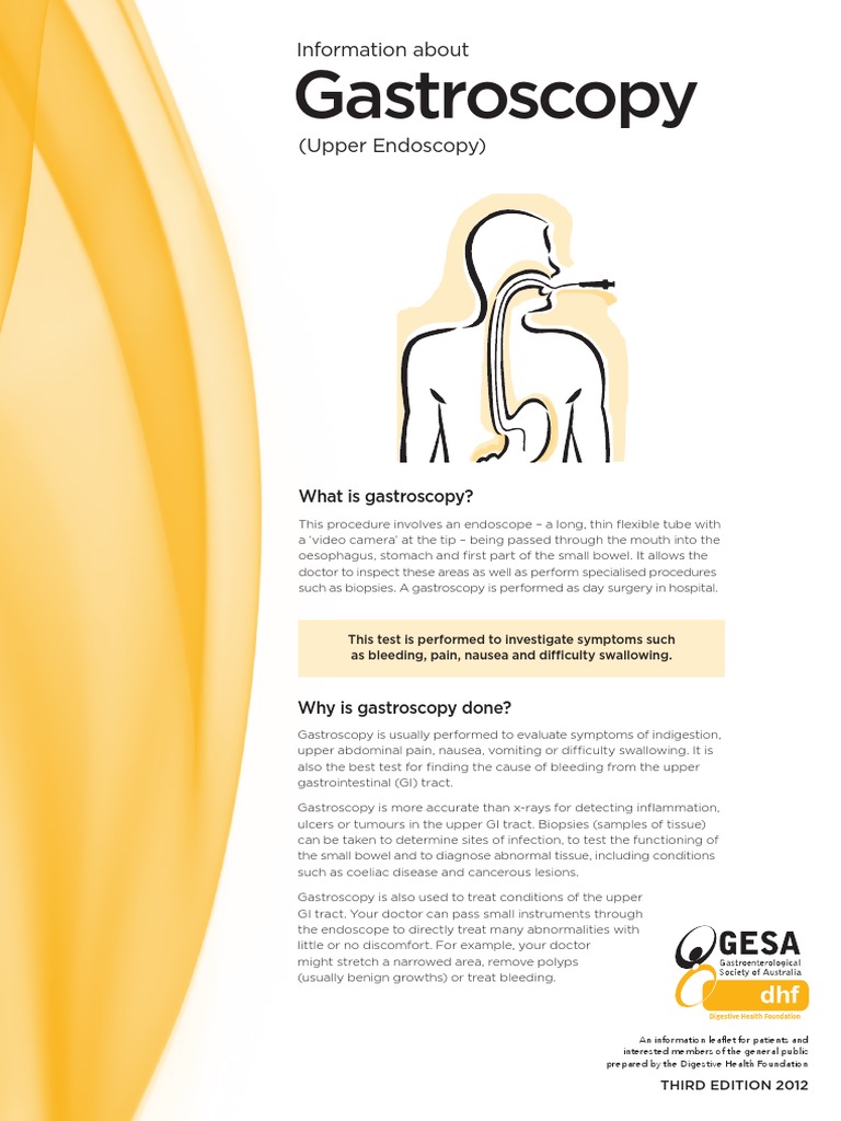 Gastroscopy: Information About | PDF | Endoscopy | Gastrointestinal Tract