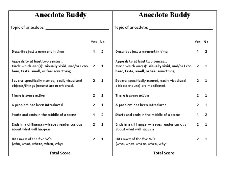 Anecdote Buddy | PDF