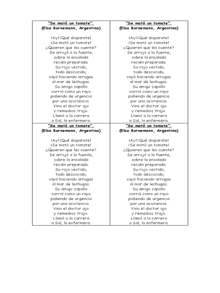 Se Mató Un Tomate | PDF