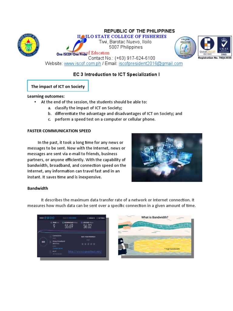 Impact of ICT on Society: Benefits & Drawbacks | PDF | Internet ...