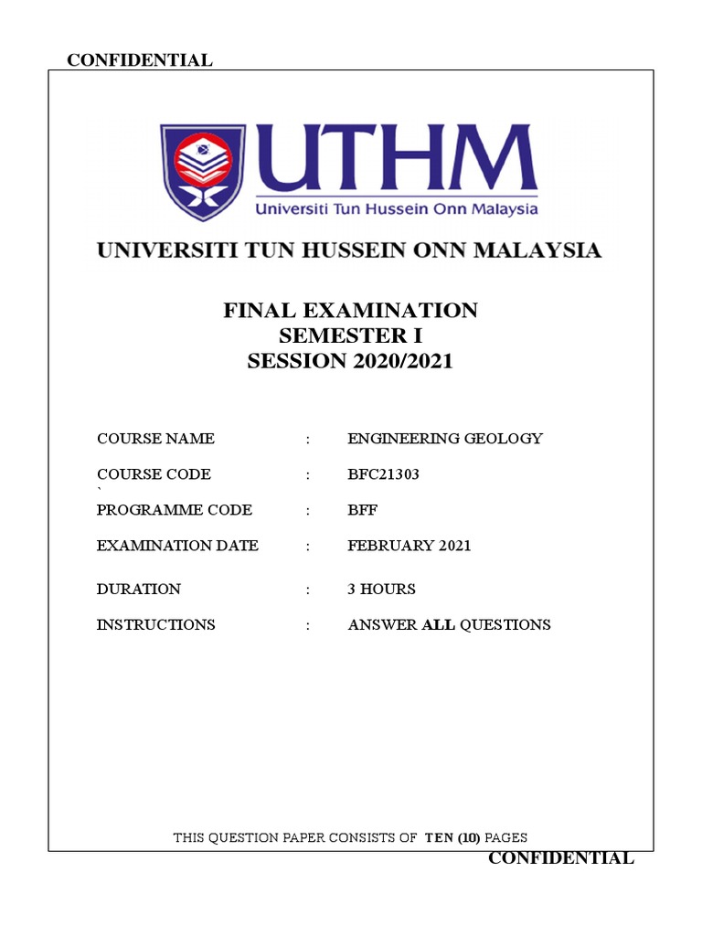 5bquestion 5dfinalexamsem1sesi20202021 Encrypted Unlocked | PDF | Rock ...