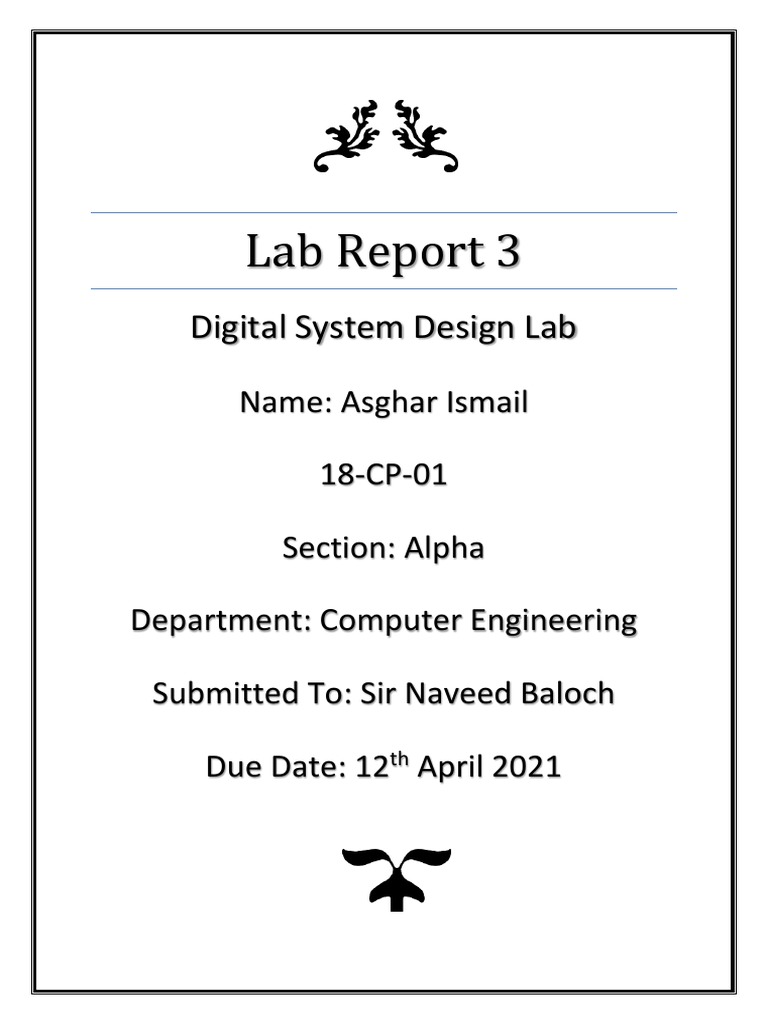 18-Cp-01 DSD Lab 3 | Download Free PDF | Digital Electronics | Computer Engineering
