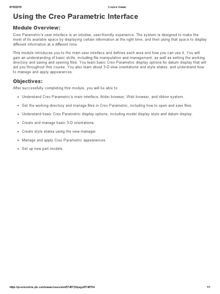 03 Using The Creo Parametric Interface | PDF | Window (Computing ...